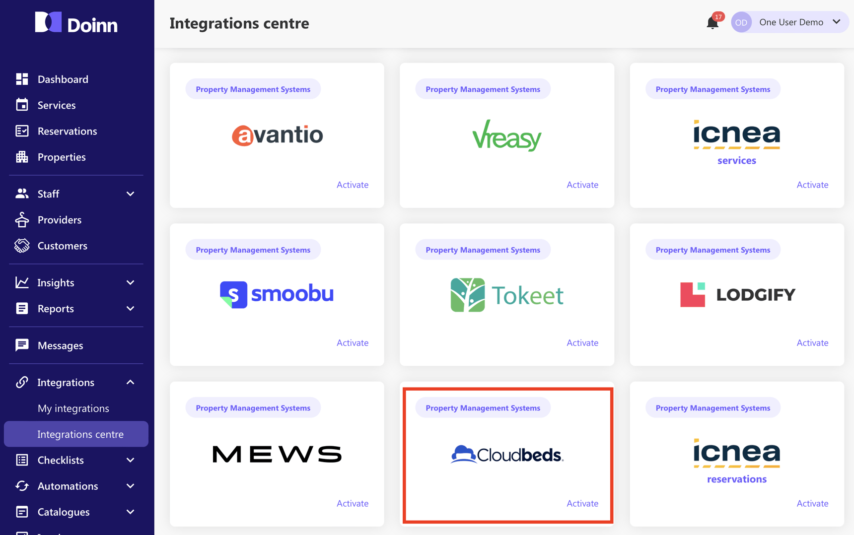 Doinn - Cloudbeds integration